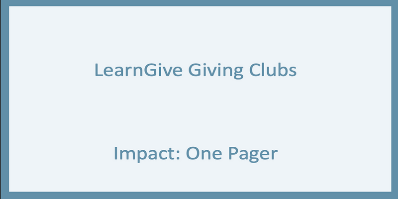 Impact - Learning by Giving Foundation